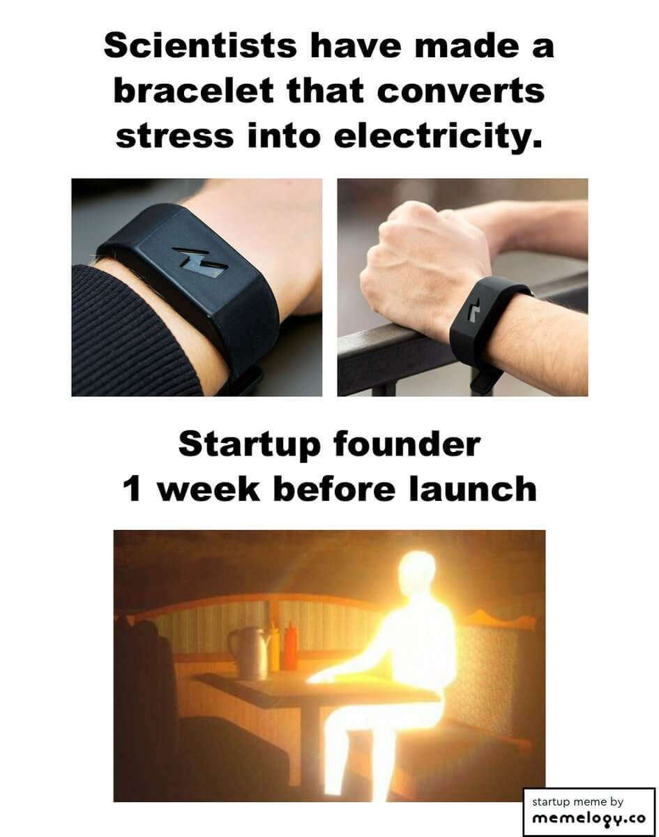 Startup meme Scientists have made a bracelet that converts stress into ...